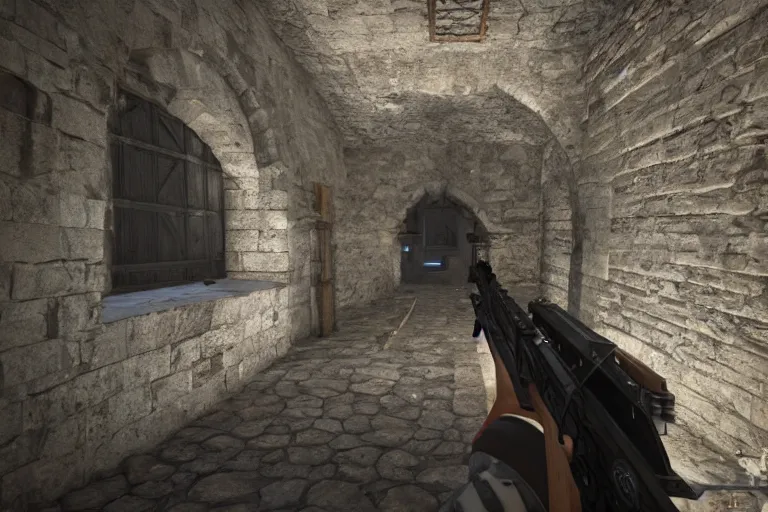 first person point of view of a gunner in a medieval | Stable Diffusion