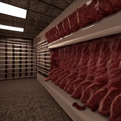 kane pixels backrooms made of meat, meat, meaty, | Stable Diffusion | OpenArt