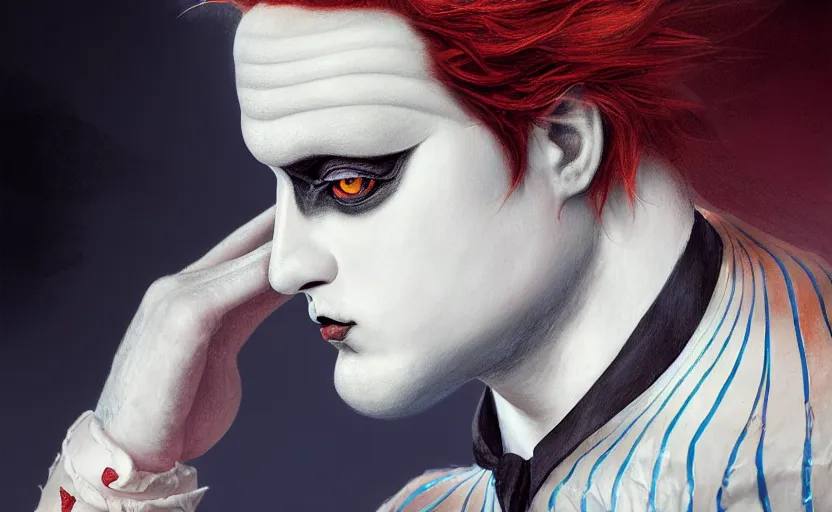 award winning portrait of a attractive male pierrot, | Stable Diffusion ...