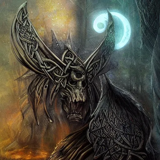 dungeons and dragons necromancer stepping on a skull, | Stable ...