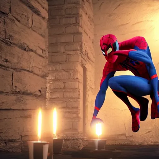 4 k cgi render of a gothic spider - man climbing up a | Stable ...