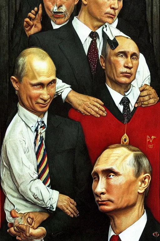vladimir putin. masonic painting by norman rockwell | Stable Diffusion ...