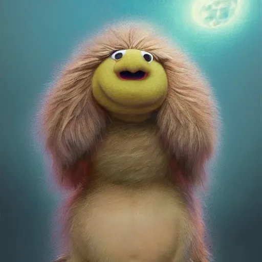 cutie fluffy creature with muppet show, digital art, 3 | Stable Diffusion