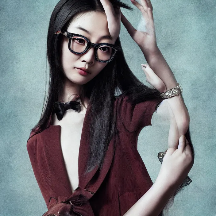 chinese gucci goddess nerd in glasses, future fashion, | Stable ...