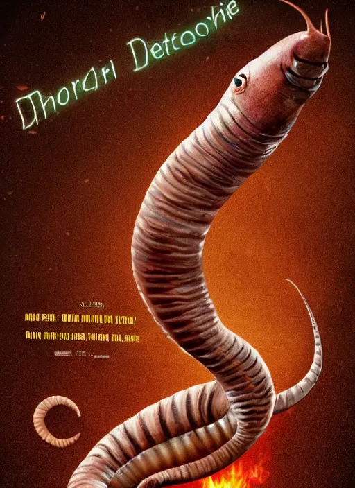 Photo of an anthropomorphic earthworm, disaster movie | Stable ...
