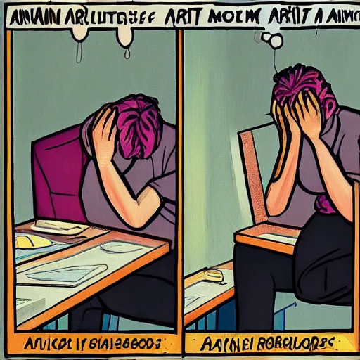 an angry artist crying about ai stealing their jobs | Stable Diffusion ...