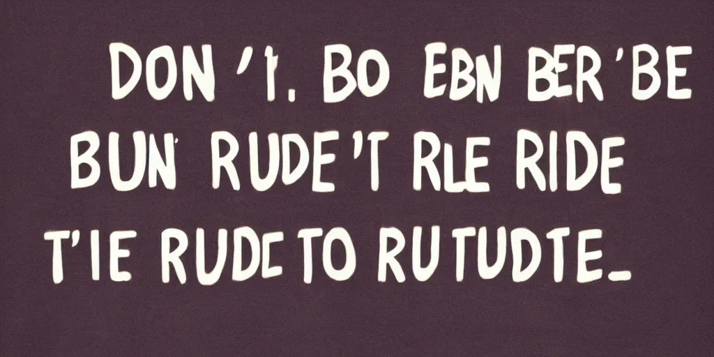 don't be rude | Stable Diffusion | OpenArt