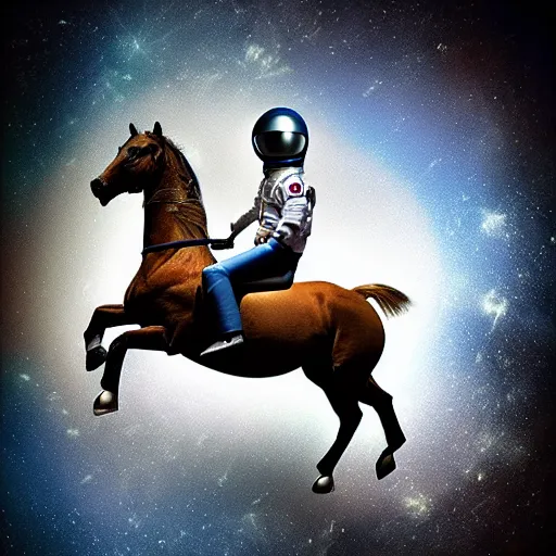 horse riding on astronaut back, surreal, lsd, face, | Stable Diffusion ...