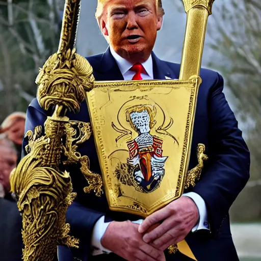 donald trump, donald trump wearing knights armor, | Stable Diffusion ...