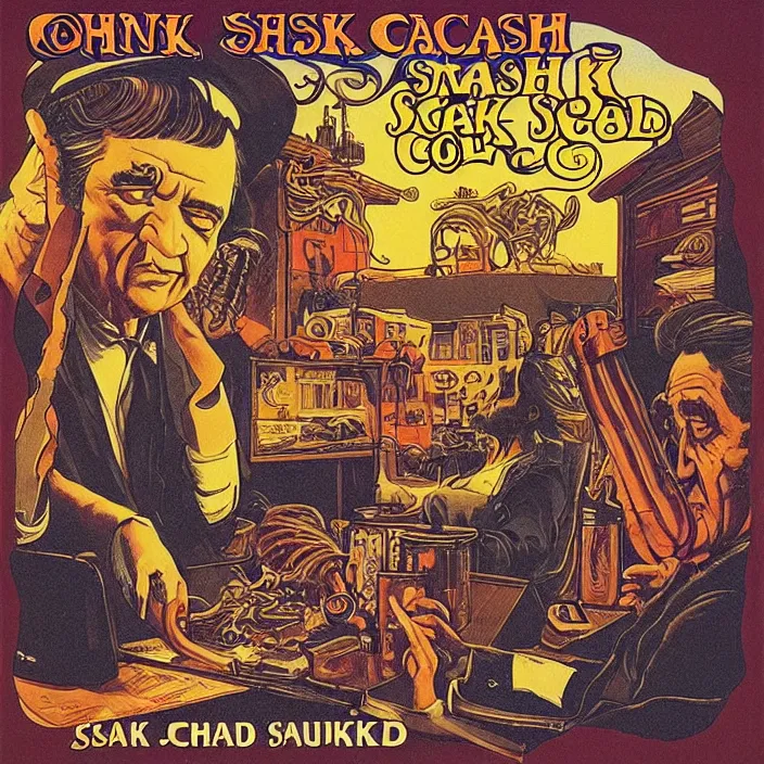 album cover for the Johnny Cash and Snake Oil colab | Stable Diffusion ...