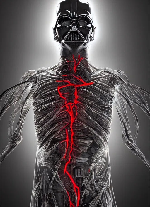 portrait of darth vader with translucent skin, visible | Stable ...