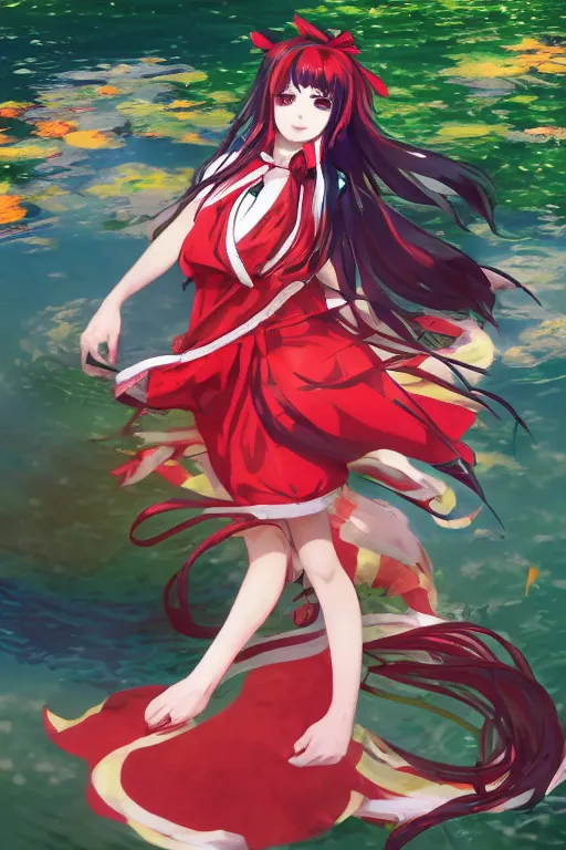 hakurei reimu from touhou project floating on the | Stable Diffusion ...