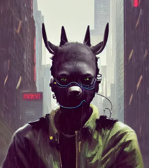 new york city portrait of sleek black tech furry | Stable Diffusion ...