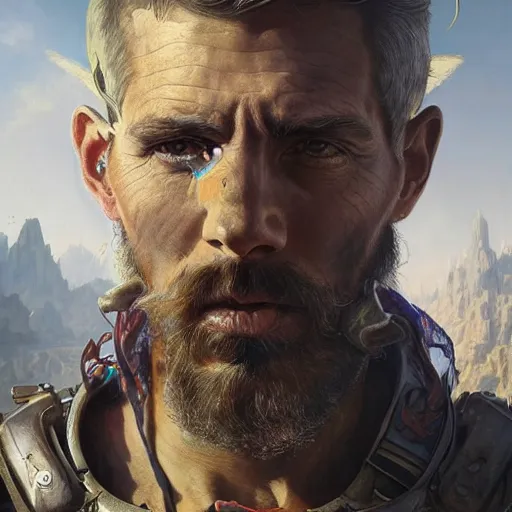 portrait painting of a futuristic rugged male rebel, | Stable Diffusion ...