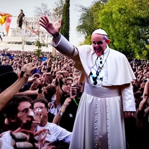 the pope of dope dancing at a rave party | Stable Diffusion