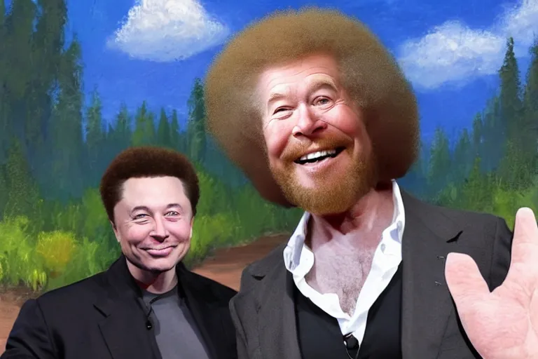 bob ross!!!!! meeting elon musk | Stable Diffusion | OpenArt