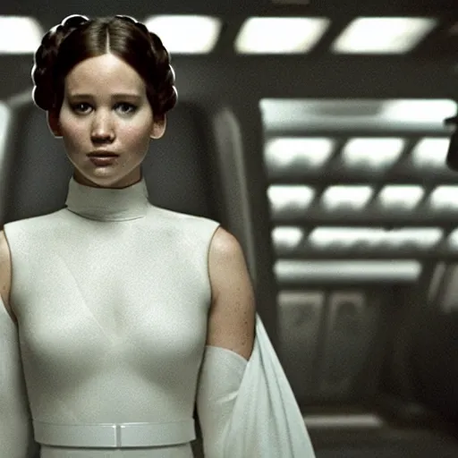 jennifer lawrence as princess leia in star wars | Stable Diffusion