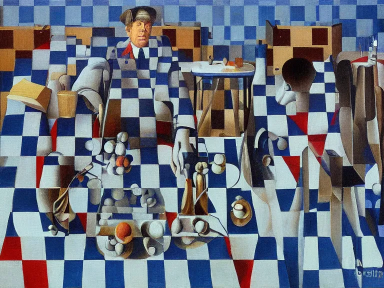 checkers, painting by rene magritte, high detail, high | Stable Diffusion