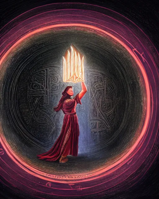 literati painting of mage reciting an incantation and | Stable ...