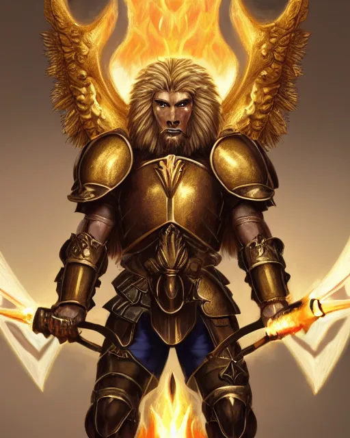 mtg character portrait of a brawny male leonin knight | Stable ...