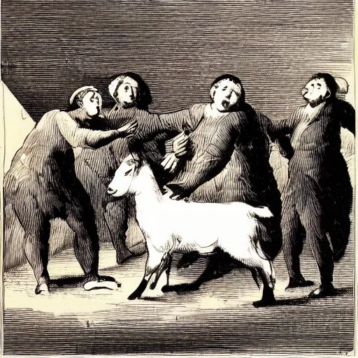 black goat dance with drum, by Goya, highly detailed, | Stable ...