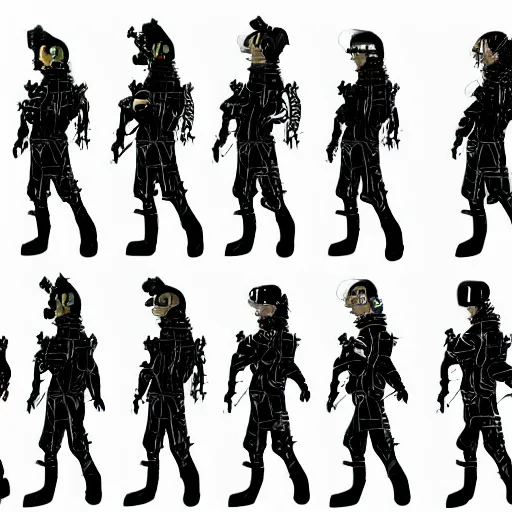 cyberpunk character, run animation, sprite sheet | Stable Diffusion