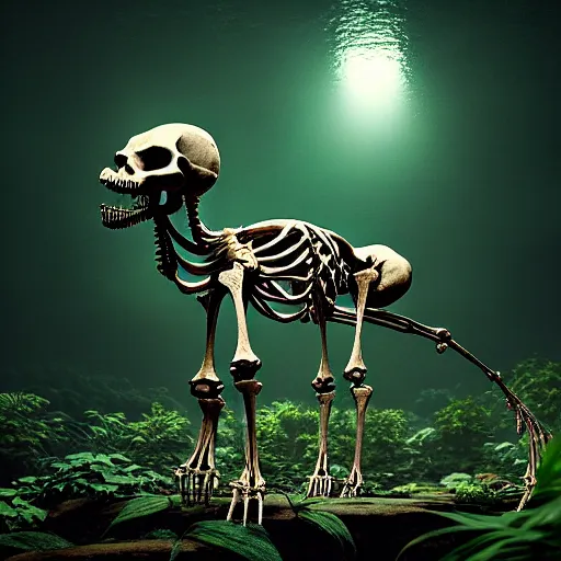 skeletal creature in a lush trunda vegetation, water | Stable Diffusion ...