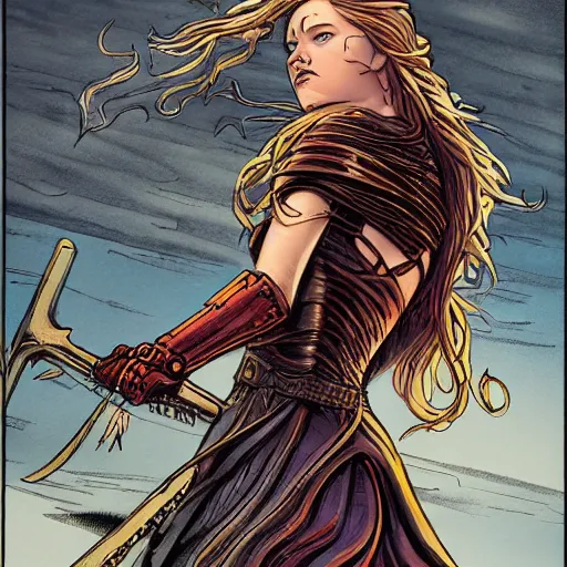 precisely drawn illustration of Eowyn blended with | Stable Diffusion ...