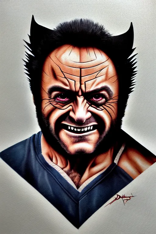 airbrush portrait of danny devito wolverine from xmen, | Stable Diffusion