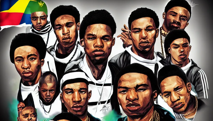 Stylized Adidas Portrait Poster of a group of young | Stable Diffusion ...