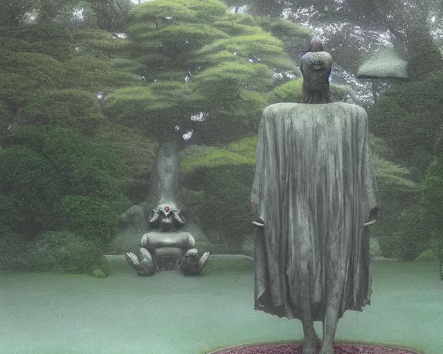 strange weird pagan japanese garden with a gigantic | Stable Diffusion ...