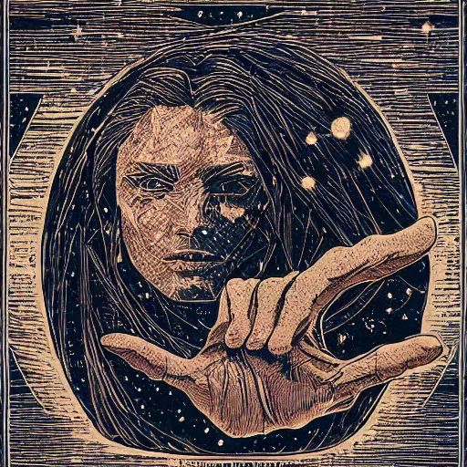 Woodcut portrait of :thomas: falling into the stars by | Stable ...