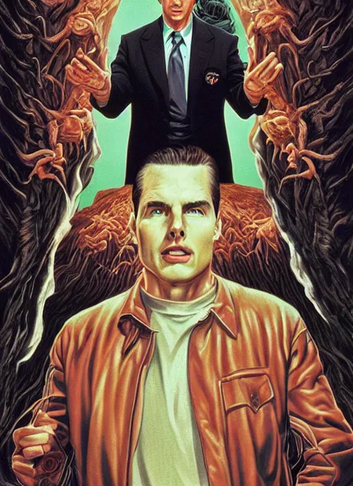 innocent tom cruise, evil beings loom above him, their | Stable ...