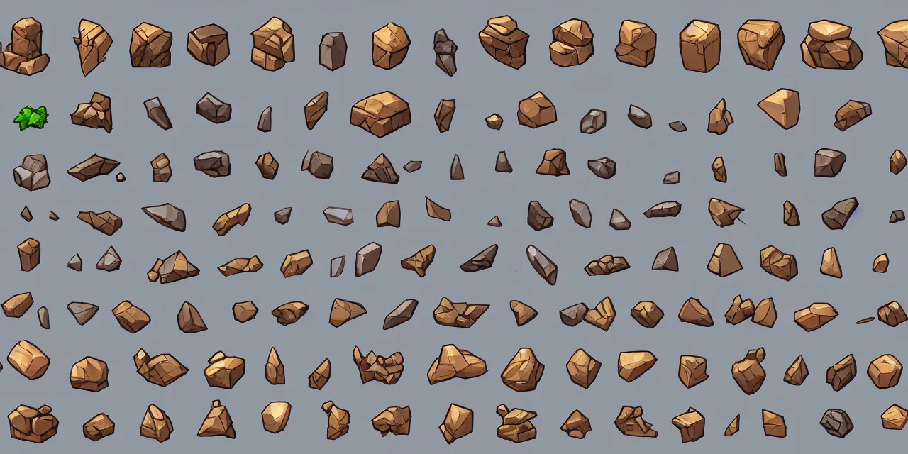 game asset sheet, 2 d sprite, stacked stones | Stable Diffusion | OpenArt