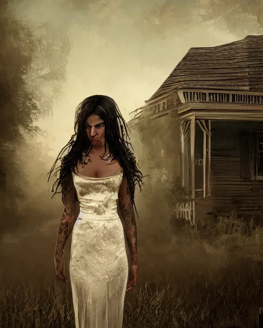 portrait of a desperate looking bride, southern gothic | Stable ...