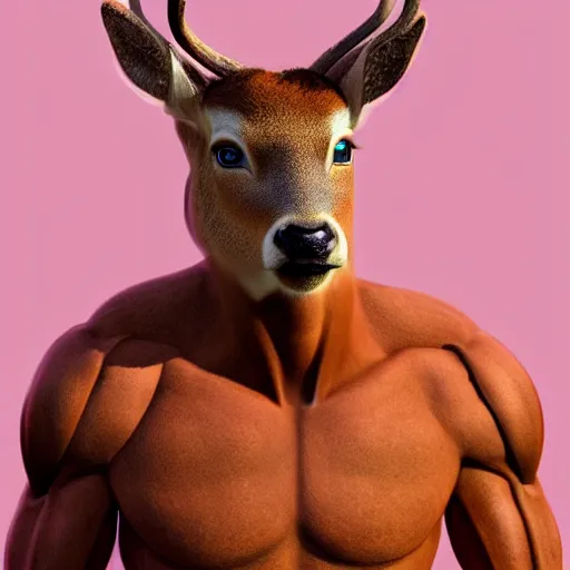 human, humanoid, bambie, male, deer, fit body, | Stable Diffusion | OpenArt