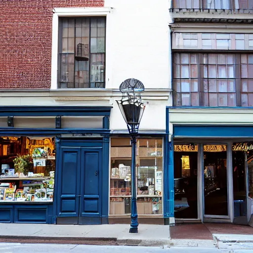 a row of storefronts, with a doorway in the middle | Stable Diffusion ...
