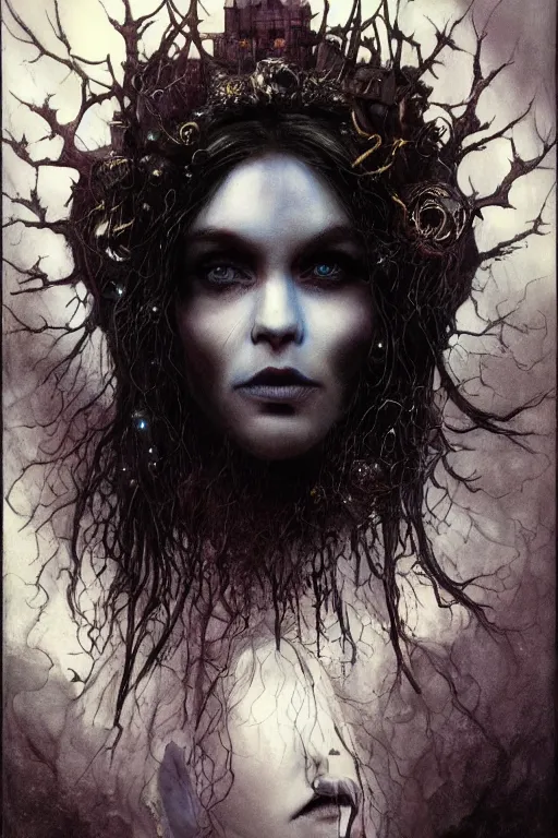 the ink witch queen of the fluid, painted by howard | Stable Diffusion ...