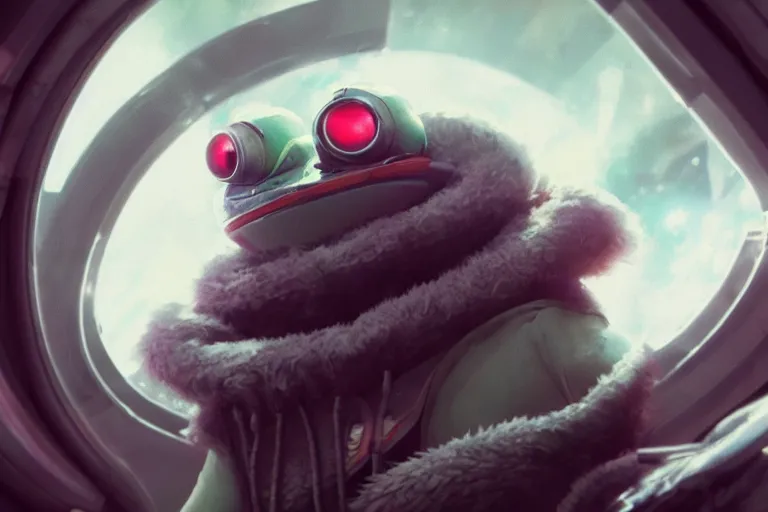 a close up shot of pepe inside a spaceship, wadim | Stable Diffusion ...