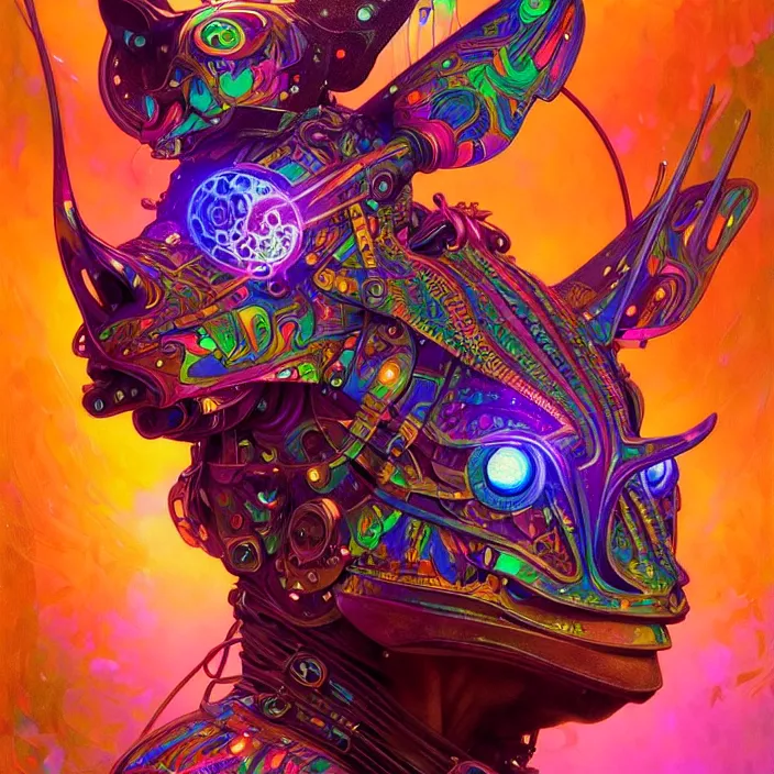bright psychedelic animal cyborg, diffuse lighting, | Stable Diffusion ...