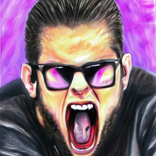 Painting of M shadows yelling | Stable Diffusion