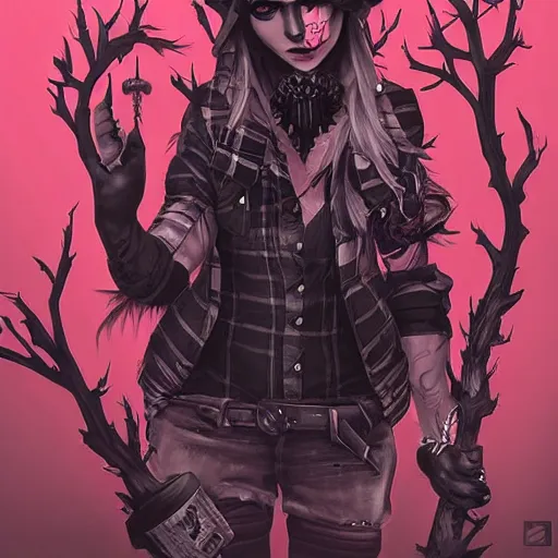 powerful goth lumberjack, featured on ArtGerm | Stable Diffusion