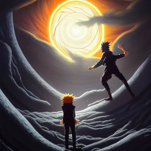 highly detailed painting of uzumaki naruto fighting a | Stable ...