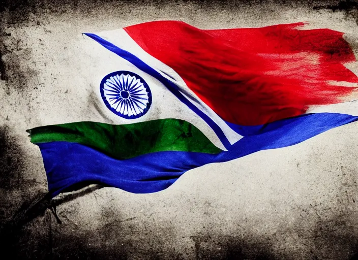 indian flag fluttering in the wind, epic scene, | Stable Diffusion ...