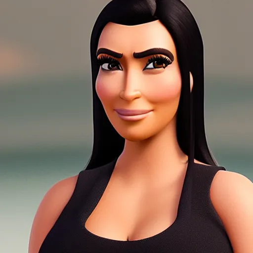 kim kardashian as seen in pixar animated movie 4k | Stable Diffusion