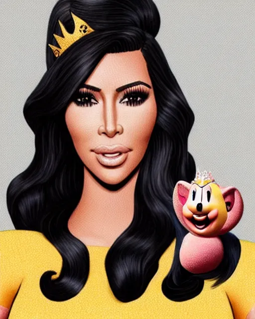 hyper realistic kim kardashian as princess peach. | Stable Diffusion ...