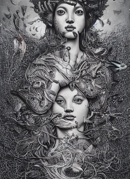 Fish goddess painting by Dan Hillier, trending on | Stable Diffusion ...