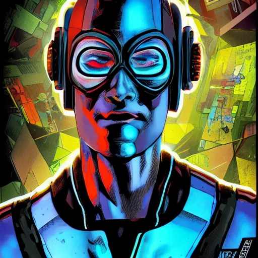A comic book cover of a cyberpunk mutant wearing | Stable Diffusion ...