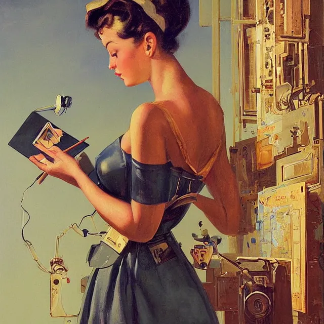 robot artist painting a self - portrait on a canvas. | Stable Diffusion ...