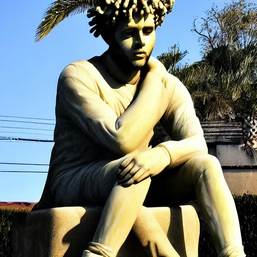 the weeknd marble statue, vaporwave | Stable Diffusion